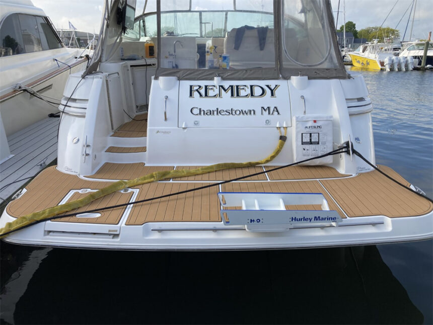 2002 Cruiser Yachts 4270 Swim Platform Cockpit Pad Boat EVA Foam Teak ...