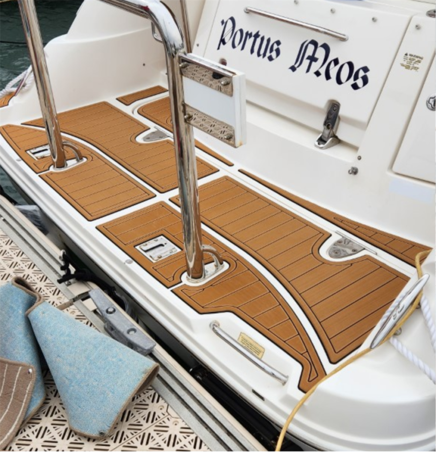 Sea Ray 310 Sundancer Swim Platform Pad Boat EVA Foam Faux Teak Deck Floor Mat SeaDek MarineMat ...