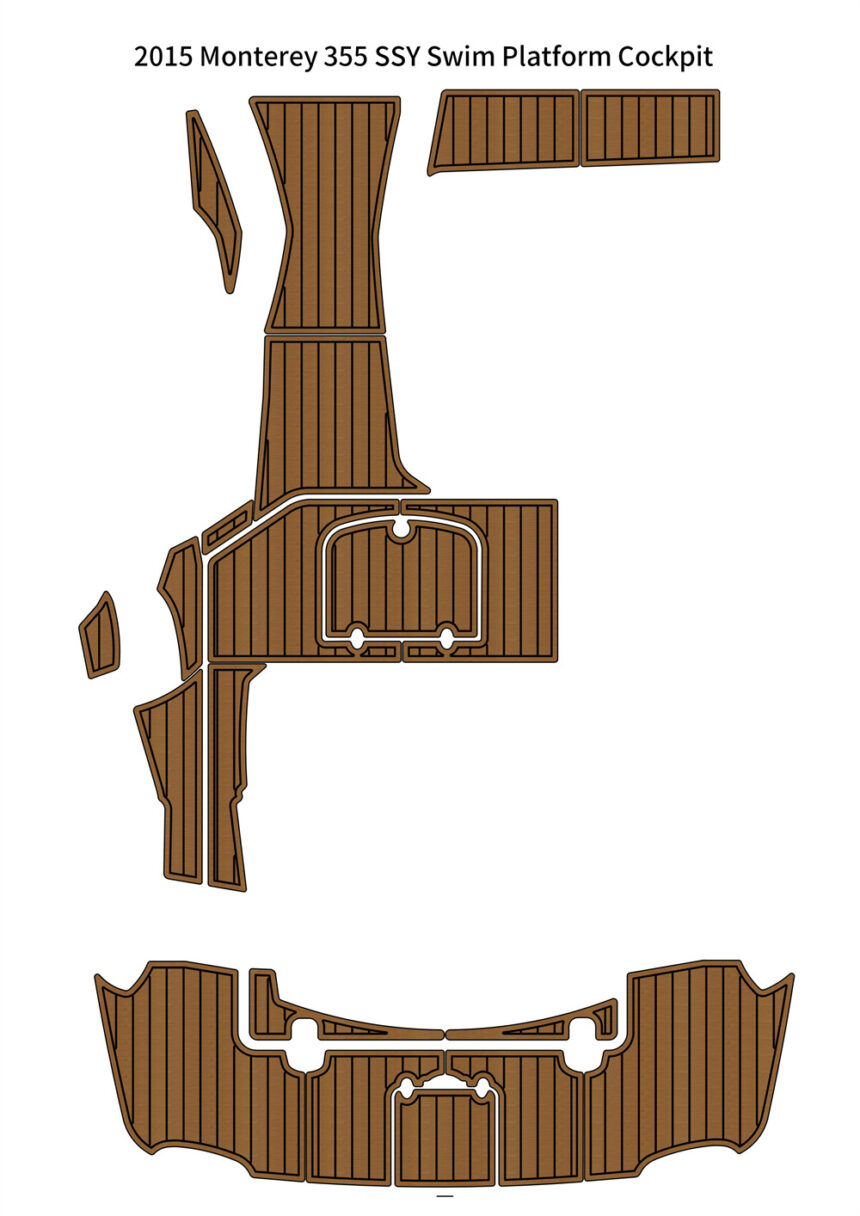 2015 Monterey 355 SSY Swim Platform Cockpit Pad Boat EVA Foam Teak Deck ...