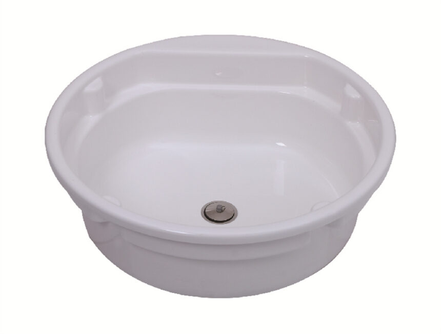 Round White Acrylic Sink Hand Wash Basin ф430*140mm Boat Caravan Camper ...