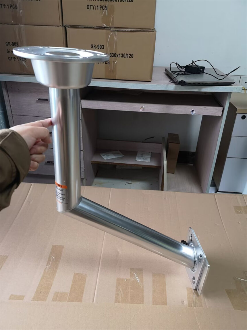 Aluminum Table Pedestal With Side Mount Bracket Swivel Top Polished ...