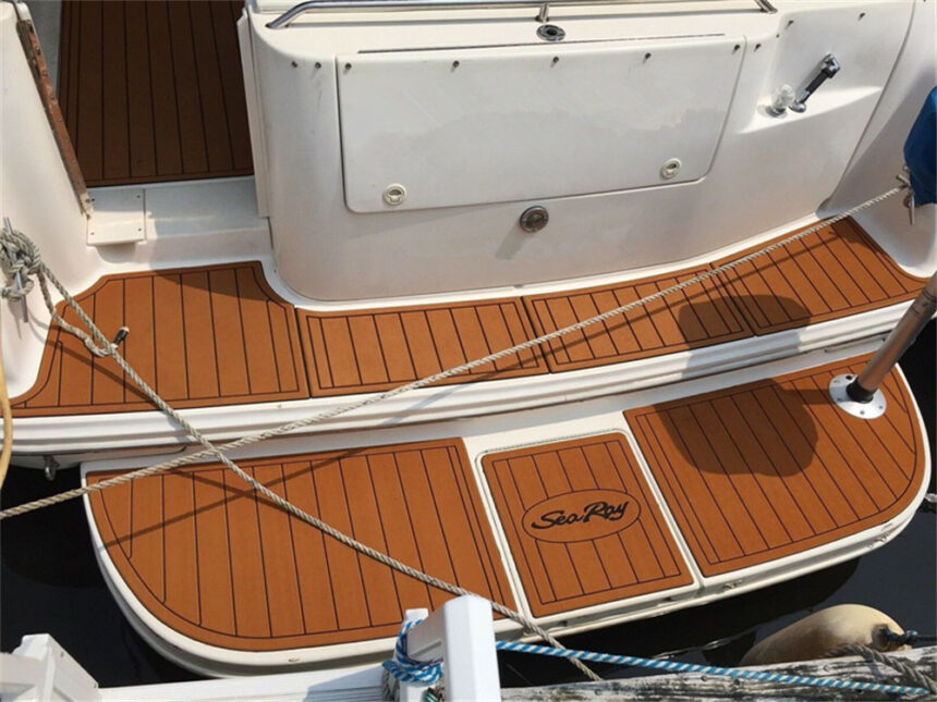 2005 SeaDoo Islandia Modified Swim Platform Cockpit Pad Boat EVA Teak ...