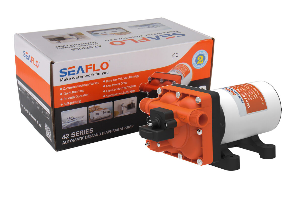 SEAFLO 42 Series Diaphragm Pump 12V/24V 15-18.9LPM 55PSI Marine Boat RV ...