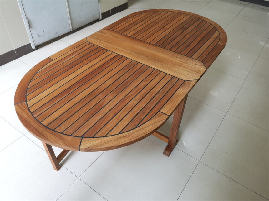 Teak Folding Table Oval Butterfly Retro Design 1400/600x750x720mm ...