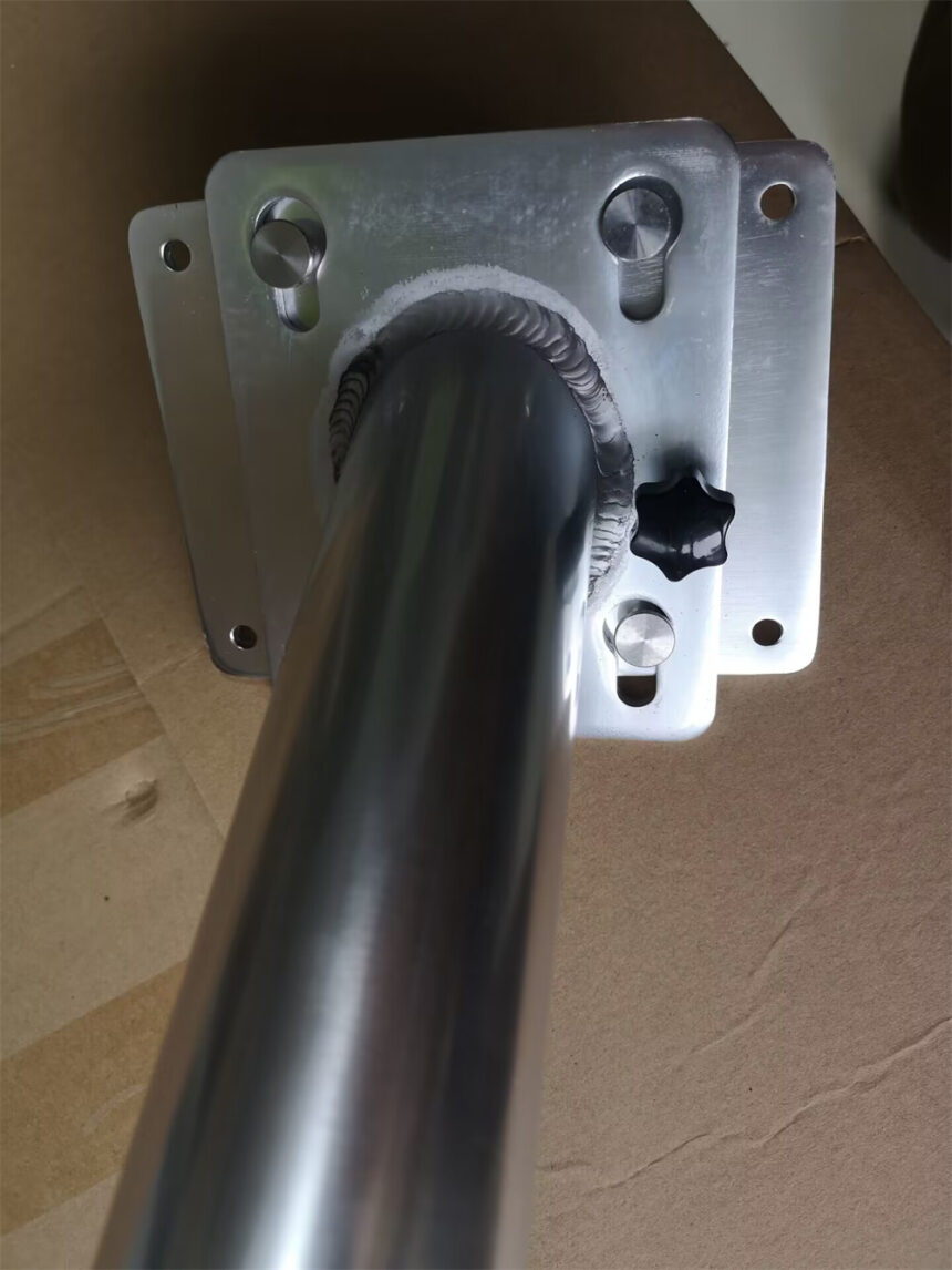 Aluminum Table Pedestal With Side Mount Bracket Swivel Top Polished ...