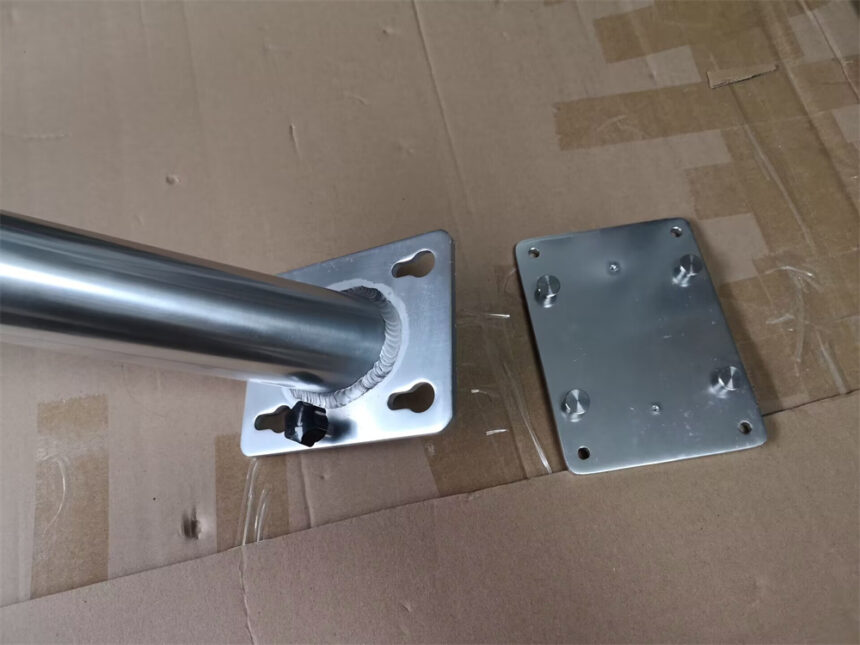 Aluminum Table Pedestal With Side Mount Bracket Swivel Top Polished ...