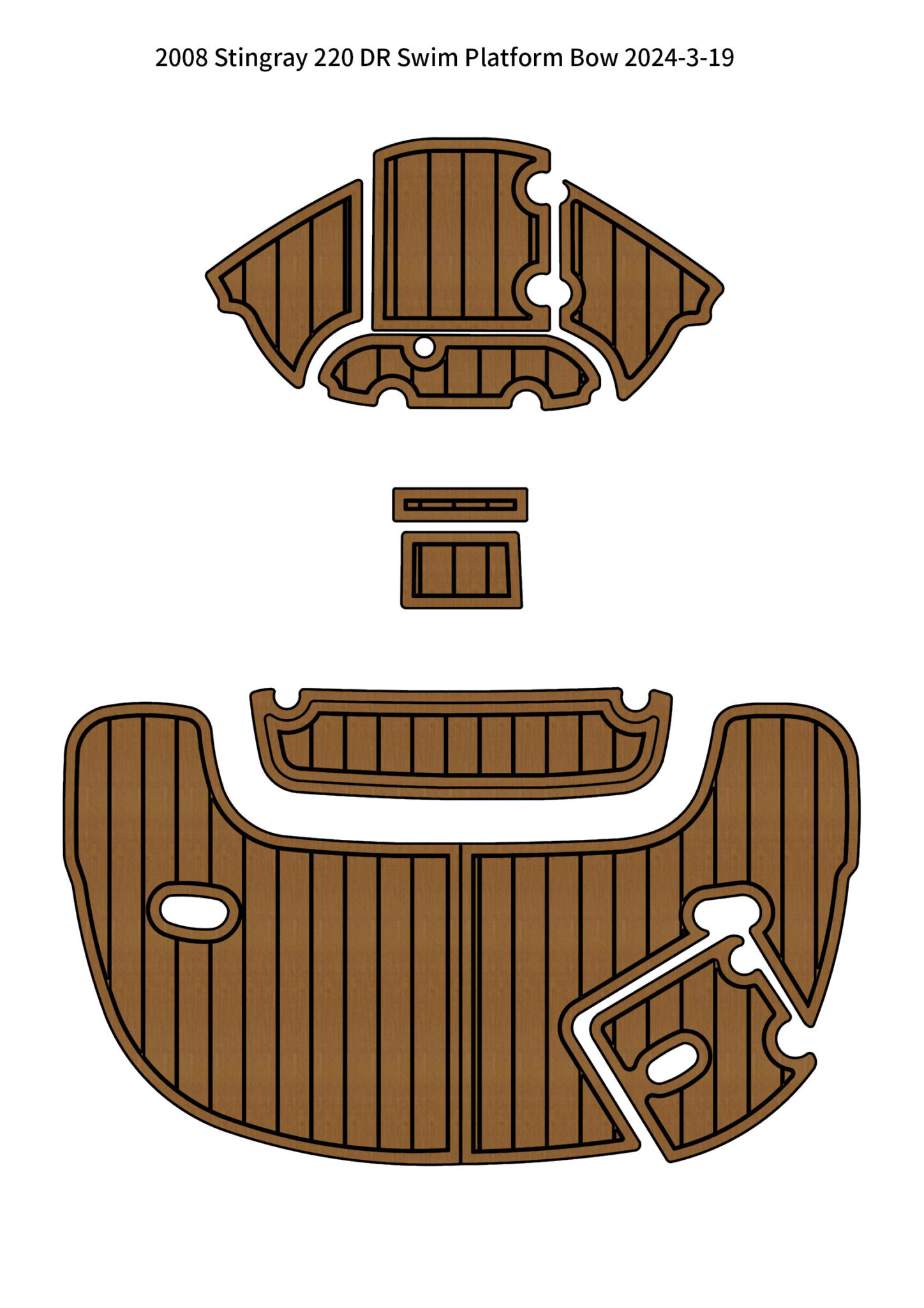 2008 Stingray 220 DR Swim Platform Bow Pad Boat EVA Foam Teak Deck ...