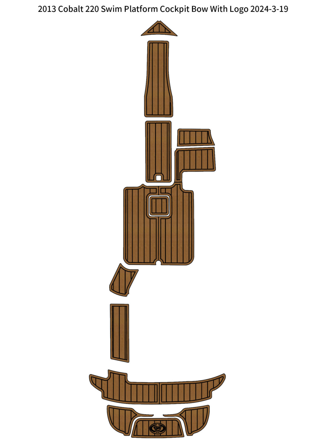 2013 Cobalt 220 Swim Platform Cockpit Bow Pad Boat EVA Teak Deck ...