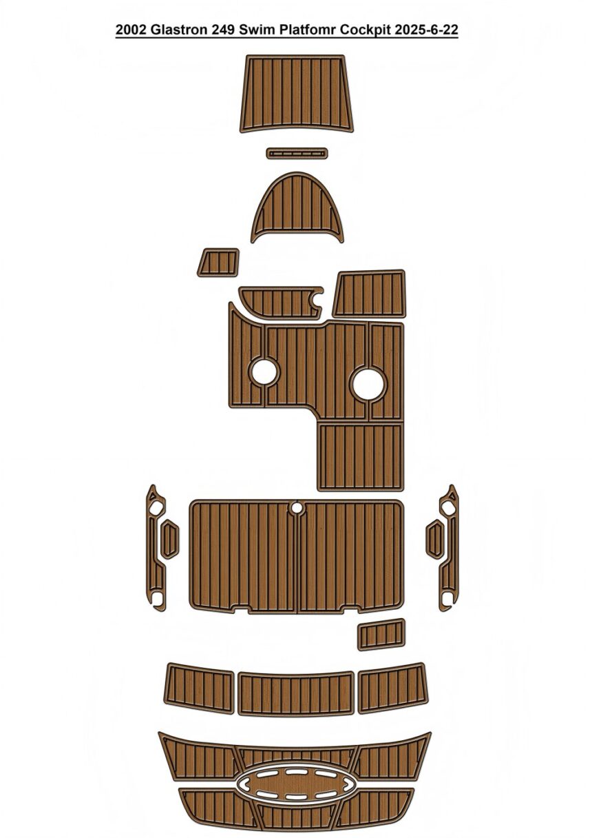 2002 Glastron 249 Swim Platform Cockpit Pad Boat EVA Foam Faux Teak ...